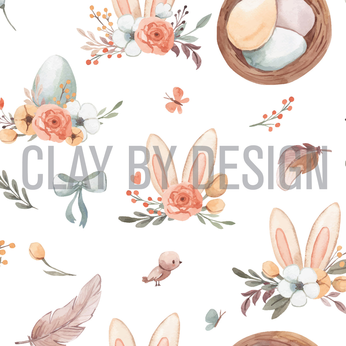 Easter BOHO water transfer - #455 – Clay By Design Aus