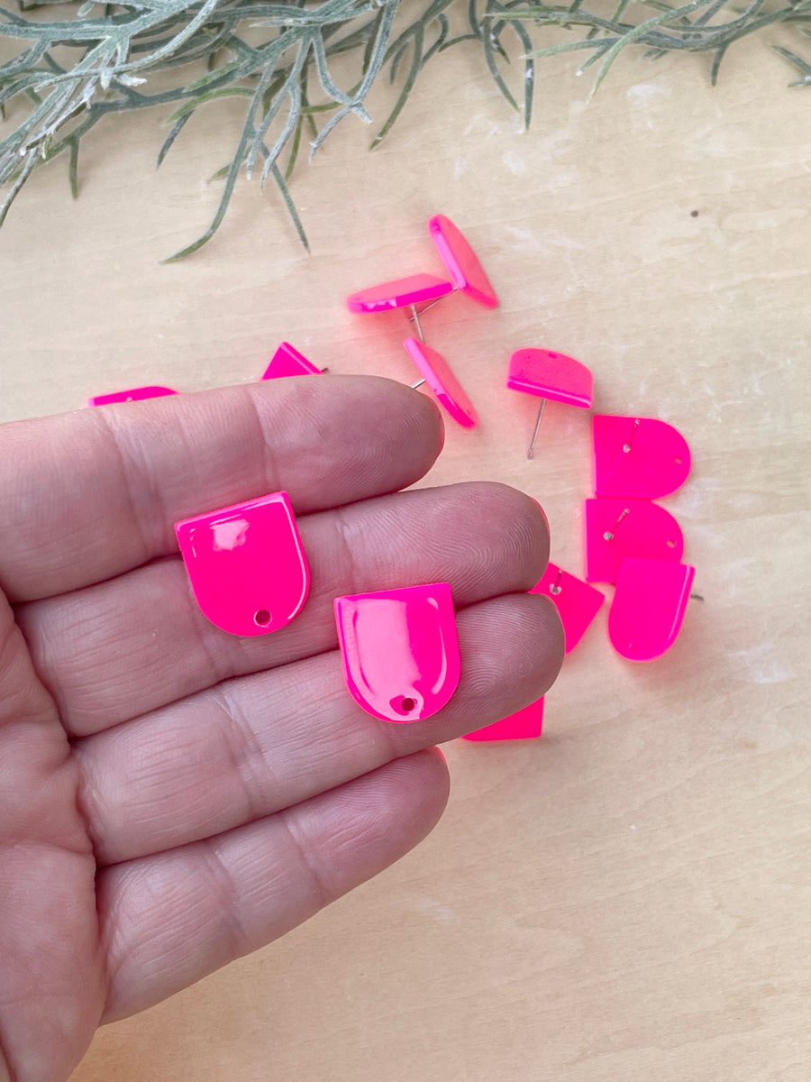 Acrylic Coloured Arch stud tops x 6 pieces – Clay By Design Aus