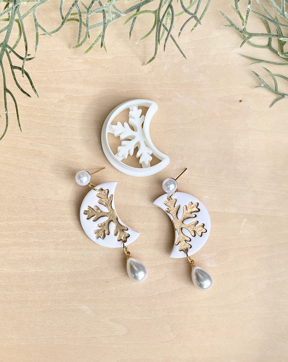 Moon Crescent Snowflake – Clay By Design Aus