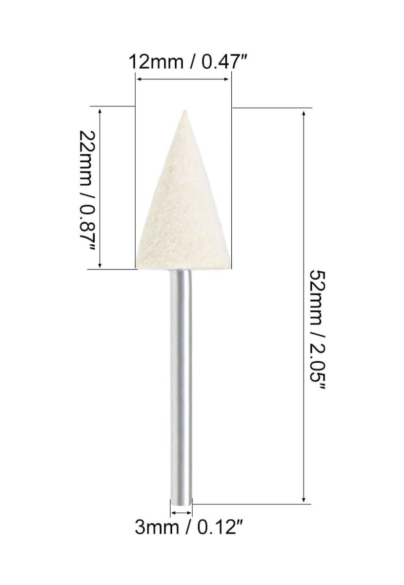 12mm Conical shape Buffing Sanding Mounted for Dremel or Rotary Tool 1 ...