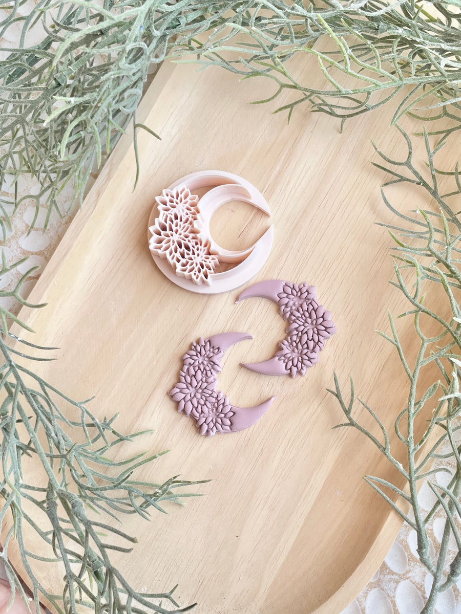 Floral Moon Cutter – Clay By Design Aus