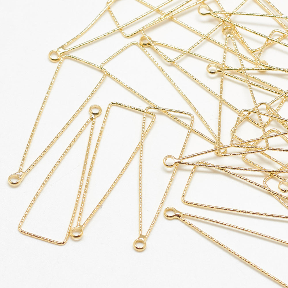 Genuine 24K gold plated long triangle charm x 4 pieces – Clay By Design Aus