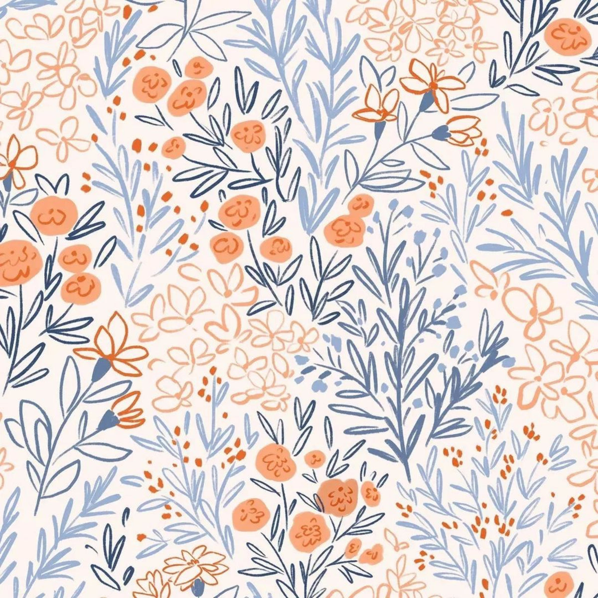 Hand drawn floral art pattern water transfer – Clay By Design Aus
